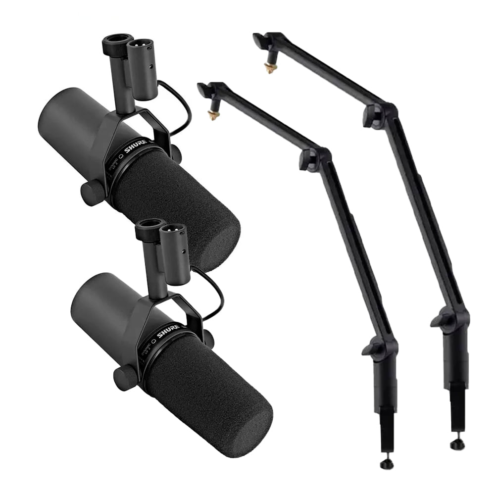 Kit 2 Microfones SM7B com Braço Articulado - Loja Shure